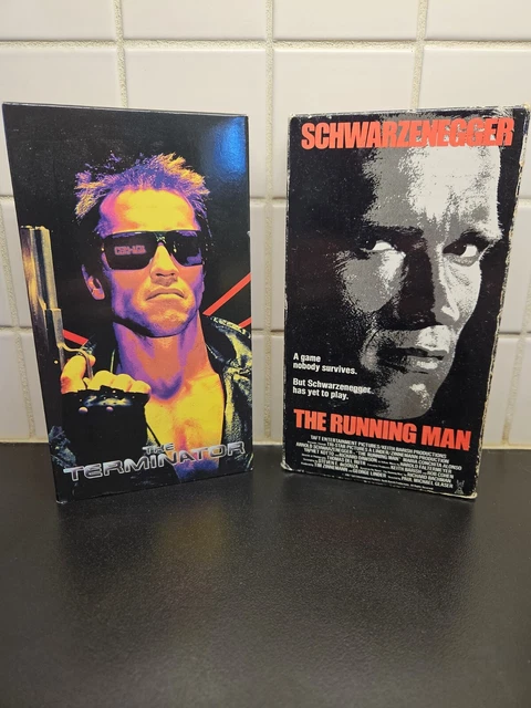THE TERMINATOR AND The Running Man VHS, Arnold Schwarzenegger $10.00 ...