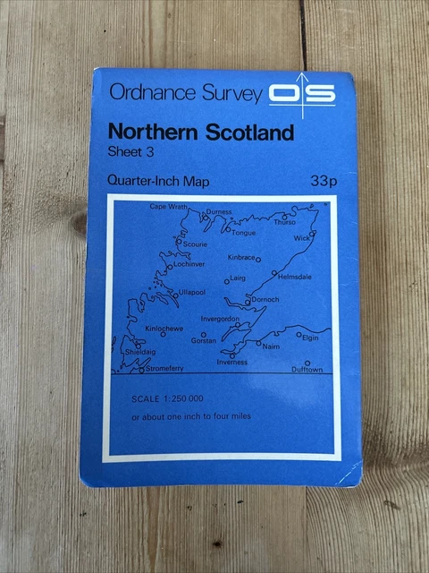 NORTHERN SCOTLAND ORDNANCE Survey Map Quarter Inch Sheet 3 1966 Easter ...