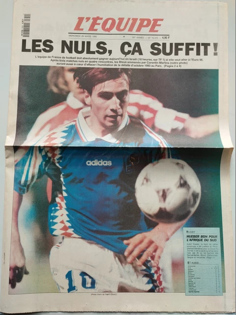 L'EQUIPE JOURNAL 29/03/1995; France-Israël/ ASVEL-Lyon le Duel/ Bez 1 ...