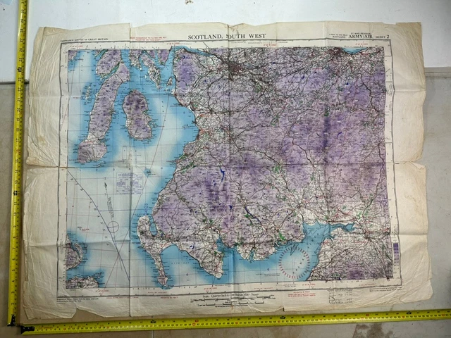 ORIGINAL WW2 BRITISH Army OS Map of England - Showing RAF Bases ...