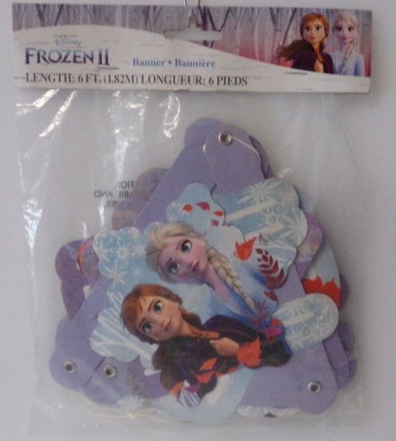 DISNEY FROZEN II Birthday Banner Featuring Sisters Anna And Elsa 6 ...