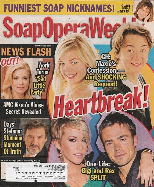 SOAP OPERA WEEKLY Dec 22, 2009 TAYLOR SPREITLER-AMANDA SETTON-BRADFORD ...