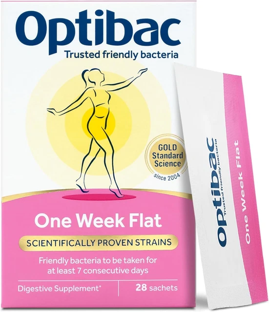 OPTIBAC PROBIOTICS ONE Week Flat - Vegan Digestive Probiotic Supplement ...