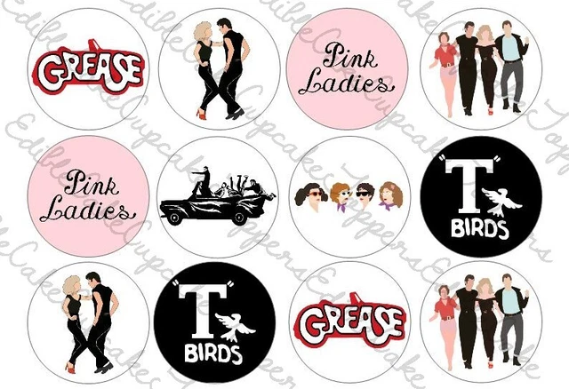 GREASE INSPIRED CUPCAKE Toppers Edible Cake Icing £2.59 - PicClick UK
