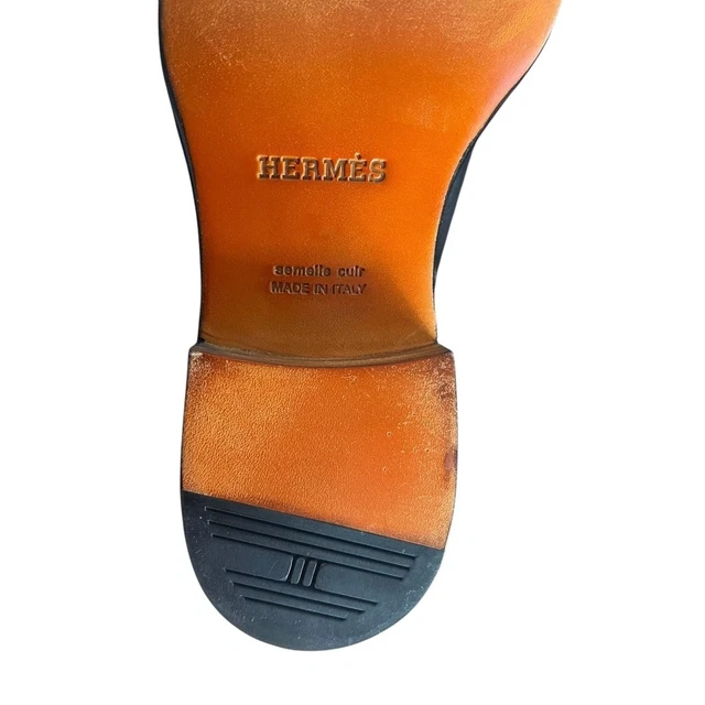 HERMES NIB BLACK Calfskin Derby Noble Ankle Boots EU Size 41 Shoes £ ...