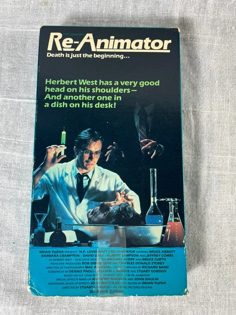 RE-ANIMATOR VHS ORIGINAL Unrated Vestron From Beyond Lovecraft Yuzna ...