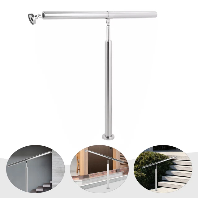 STAINLESS STEEL 3-STEP Rail Indoor/Outdoor Stair Railing Step Handrail ...