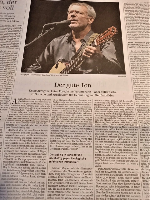 ZUM 80. GEBURTSTAG VON REINHARD MEY: VOLLE LIEBE ZU SPRACHE UND MUSIK v ... ZUM 80. GEBURTSTAG VON REINHARD MEY: VOLLE LIEBE ZU SPRACHE UND MUSIK v ...
