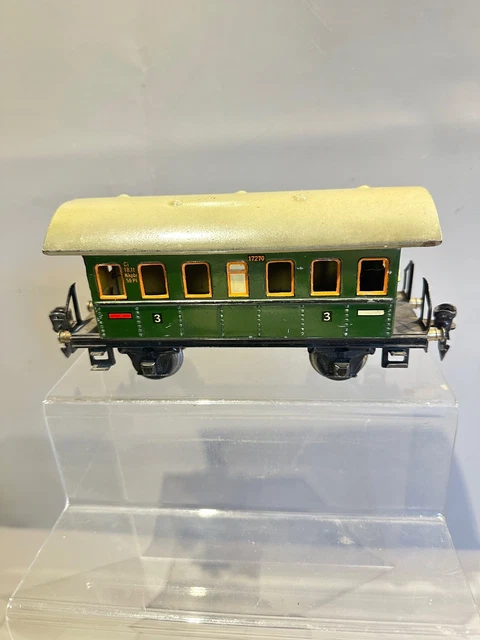 MARKLIN O GAUGE 17260 2 axle saloon coach #1727 - unboxed green great ...