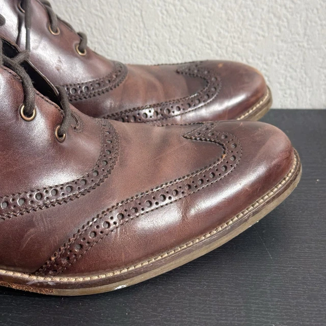 COLE HAAN LIAM Chukka II Boots Mens US 11M Brown Leather Wingtip Ankle ...