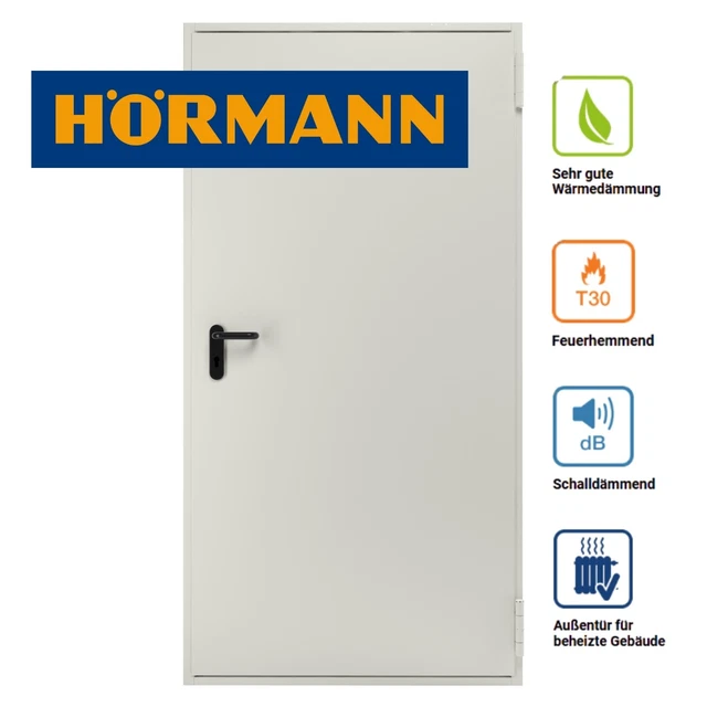 HÖRMANN BRANDSCHUTZTÜR T30 H8-5 Feuerschutztür Eingangstür Weiß - Maße wählbar EUR 340,26 ...