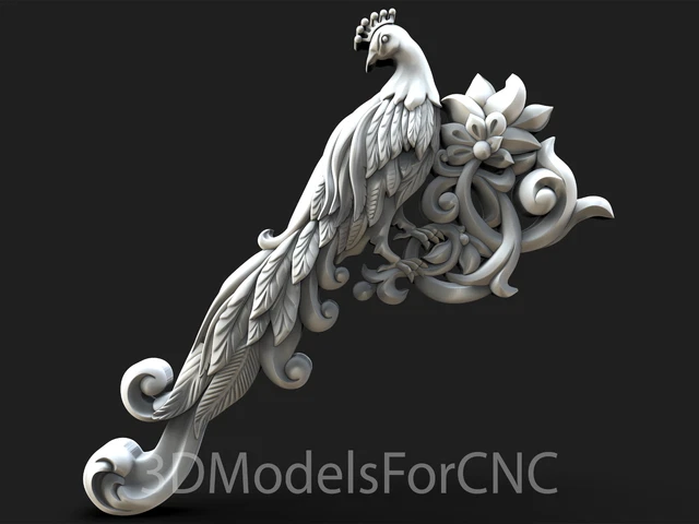 3D MODEL STL File for CNC Router Laser & 3D Printer Peacock 2 $2.99 ...