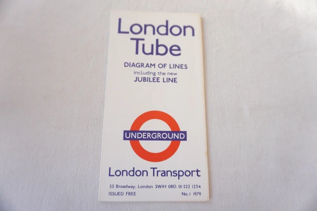 1979 NO. 1 London Transport Underground Map Diagram of Lines Tube Ref 1 ...