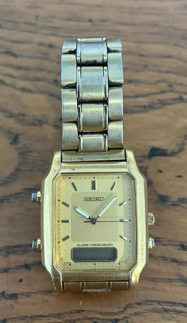 VINTAGE SEIKO V072-5060 1980’s Alarm Chronograph Analogue Digital Mens Watch £79.27 - PicClick UK
