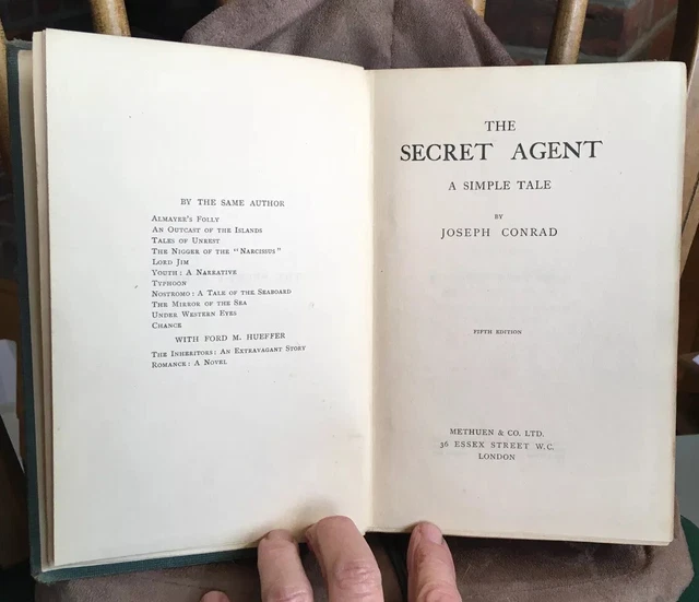 1914 THE SECRET AGENT by Joseph CONRAD / 5th Edition / SPY THRILLER ...