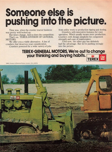 TEREX CRAWLER PRINT Ad Heavy Equipment Advertising GM General Motors ...