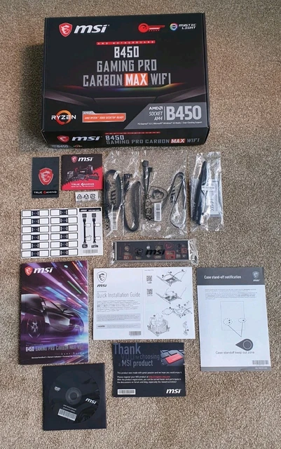 MSI B450 GAMING Pro Carbon Max WiFi Motherboard ~ AMD Socket AM4 ...