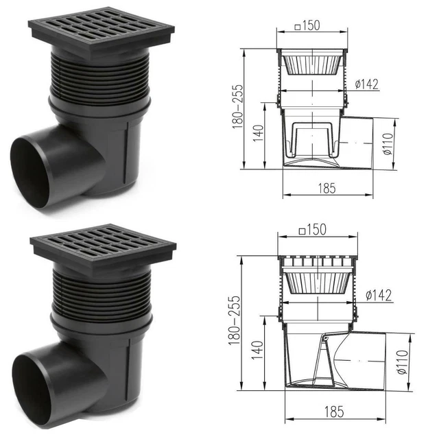HOFABLAUF KELLERABLAUF BALKONABLAUF Bodenablauf frostsicher Geruchsverschluss EUR 16,58 ...