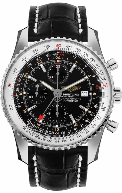 BREITLING NAVITIMER WORLD Chronographe Gmt Acier Inoxydable Dual ...