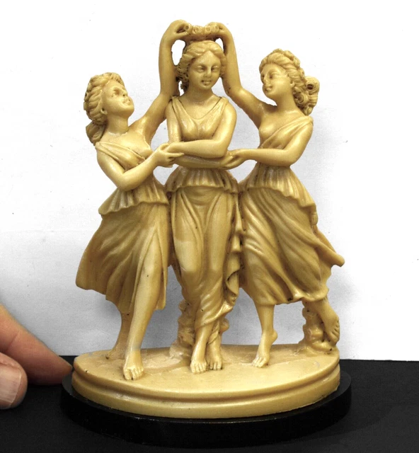 VINTAGE THREE GRACES Sculpture, 15cms Tall, Cast Resin. Goddesses of ...