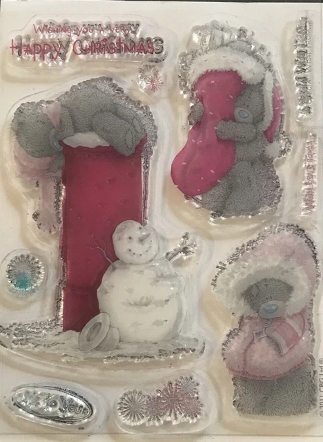 CHRISTMAS ME TO You tatty teddy bear clear stamp set - postbox snowman ...