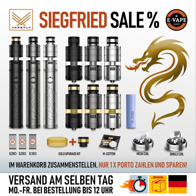 VAPEFLY SIEGFRIED RTA Self Wraper Kit Mod Battery Carrier Sigfried ...