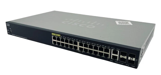 CISCO SG350-28P-K9 28-PORT Gigabit PoE Managed Switch w/ Power Cable ...