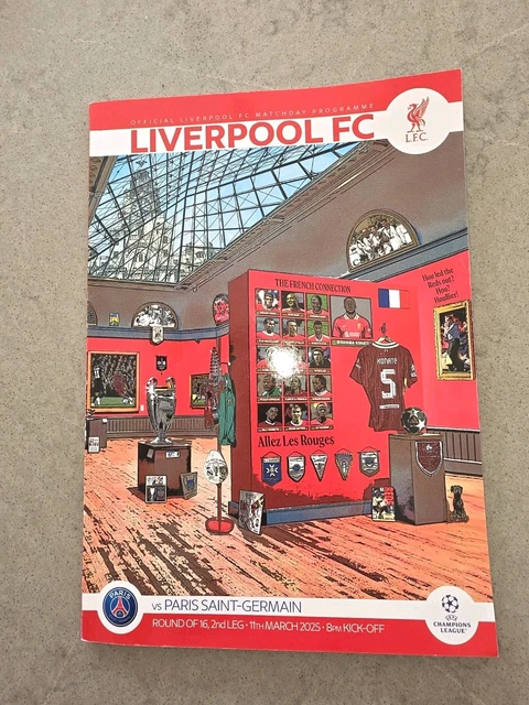 LIVERPOOL V PSG Official Champions League Programme & Team Sheet 11.3. ...