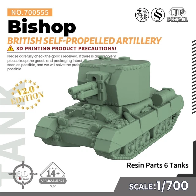 SSMODEL 1/700 BRITISH Bishop Self-Propelled Guns Military Model Kit ...