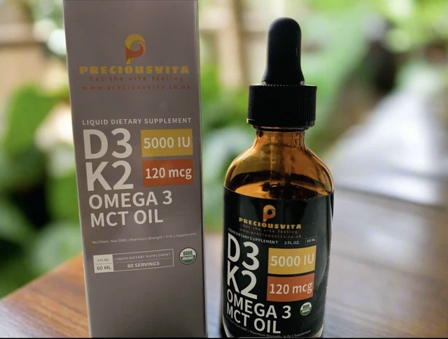 VITAMIN D3 5000 IU & K2 150 MCG Drops - Natural Sugarcane Flavor (60ml) £13.99 - PicClick UK