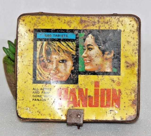 VINTAGE PANJON TABLETA Litografía Estampado Vacío Lata Caja Original ...