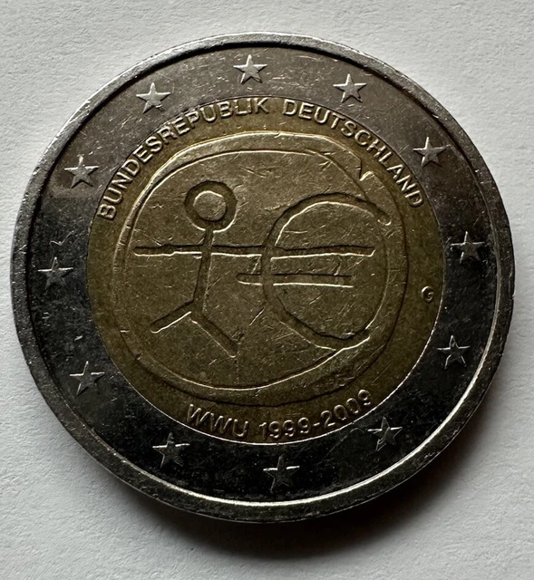 2 EURO MÜNZE mit Strichmännchen WWU 1999 2009 - Deutschland "G" EUR 9,00 - PicClick DE