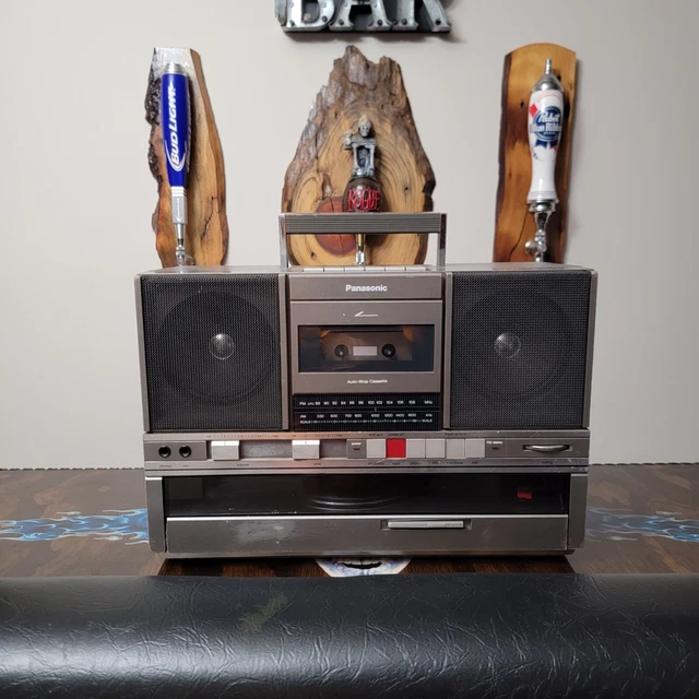 VINTAGE 1980S PANASONIC SG-J500 Record Player - Radio Cassette Tape ...