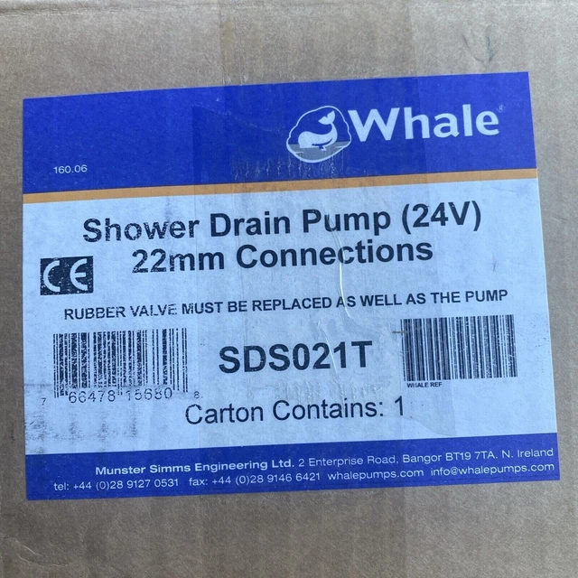WHALE 24V SHOWER Drain Pump (SDS021T) BNIB £120.00 - PicClick UK