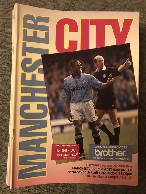 MANCHESTER CITY - Collection of Football Programmes x 38 - Sept 1990 to ...