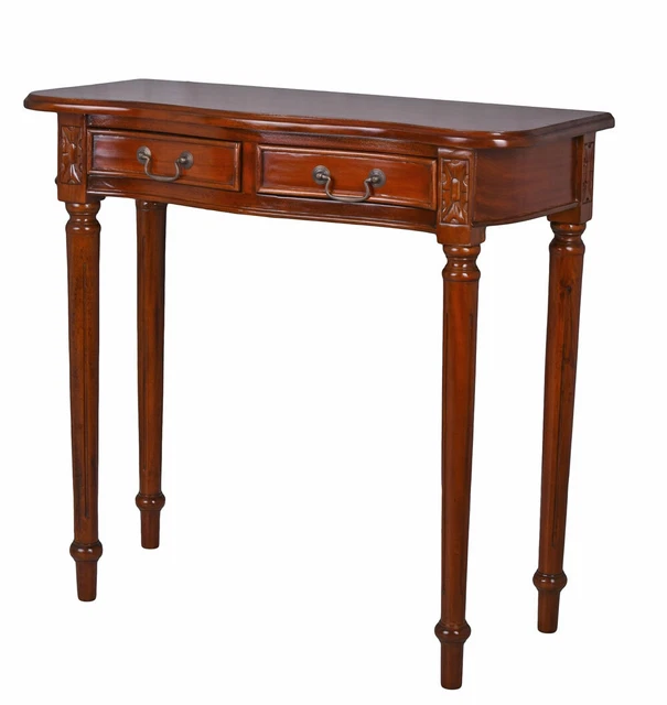 TABLE CONSOLE STYLE colonial table murale acajou table bois avec 2 ...