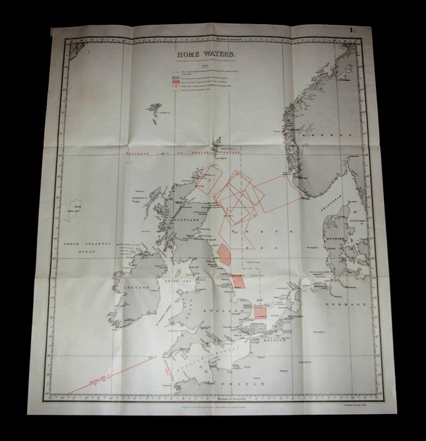 IMPERIAL DEFENCE WW1 MAP of Royal Navy UK HOME WATERS - Ordnance Survey ...