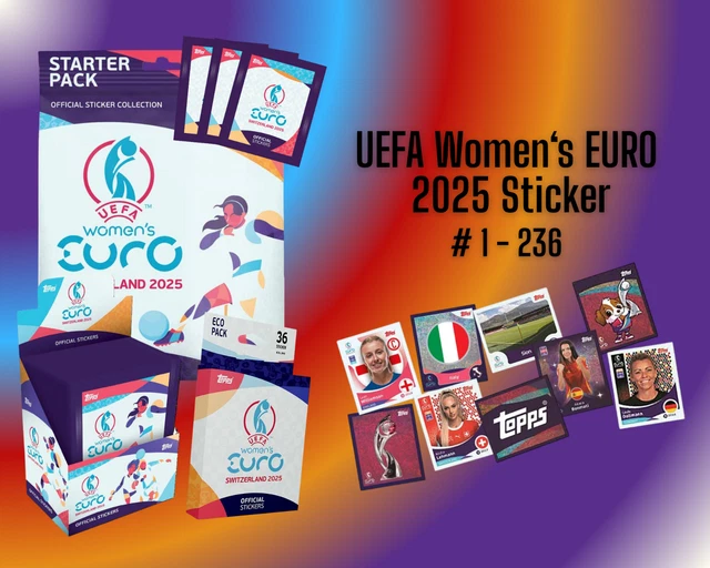 TOPPS UEFA WOMEN’S Euro EM Switzerland 2025 Sticker ⚽ Einzelsticker 1 ...