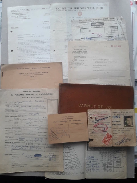 LOT DOCUMENT AVIATION , Carnet De Vol, Facture, Catalogue, Laissez ...