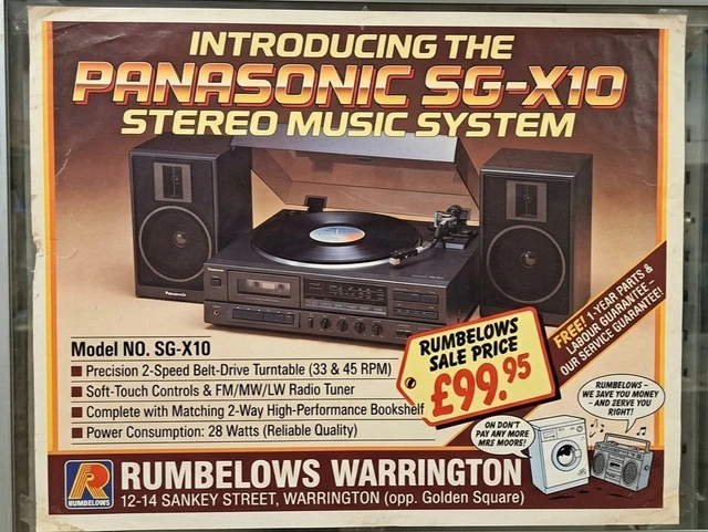PANASONIC SG-X10 STEREO Music System Turntable Cassette AM/FM ...