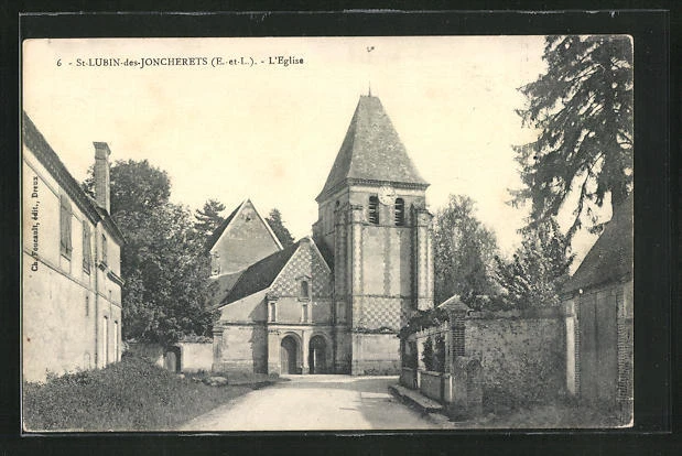 CPA ST-LUBIN-DES-JONCHERETS, L´EGLISE, vue de l'Église EUR 2,00 - PicClick FR