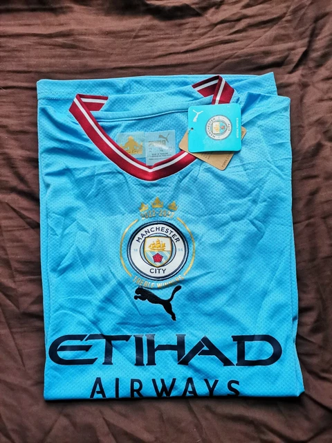 MANCHESTER CITY 2022/2023 Treble Champions Shirt Jersey Kit BNWT PUMA ...