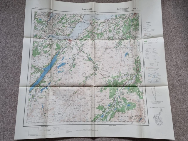 ORIGINAL WW2 GERMAN INVASION / AIRFORCE MAP Of INVERNESS 1938 EUR 28,34 ...