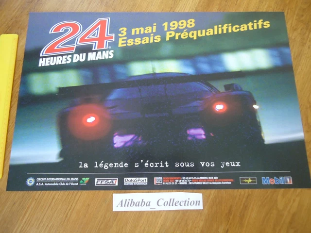 Poster Original 24 Heures Du Mans 1998 Essais Prequlificatifs Affiche