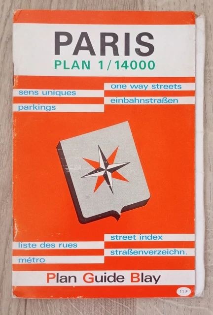 PARIS POCKET PLAN street Guide map circa 1970s 1/14000 EUR 7,15 ...