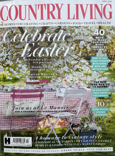 COUNTRY LIVING MAGAZINE April 4/2025 Celebrate Easter Vintage £7.16 ...
