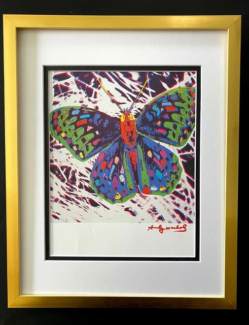 ANDY WARHOL + 1984 Signed Butterfly Pop Art Matted At 11X14 £159.52 ...