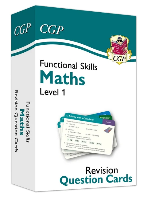 FUNCTIONAL SKILLS MATHS Revision Question Cards - Level 1 Cgp £14.99 ...