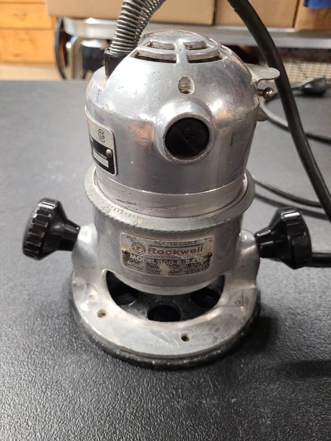 VINTAGE ROCKWELL ROUTER Model 1002 Motor W/ Model 100-B Base WORKING ...