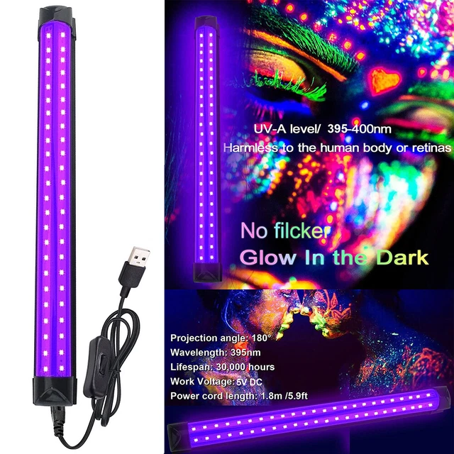 UV BLACK LIGHT Strip Ultraviolet Tube Disco Party Glow Fluorescent ...